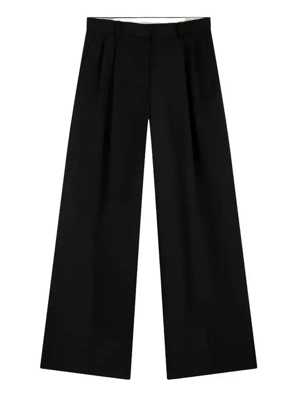 Tommy Hilfiger Pleated Wide-leg Trousers - Black