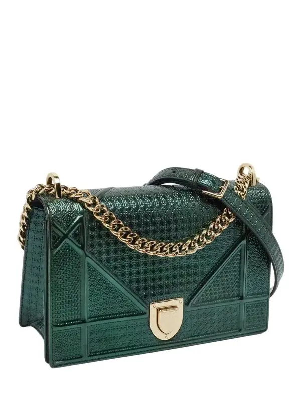 Dior 2018 Medium Diorama Microcannage Shoulder Bag - Green