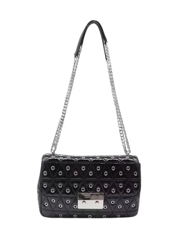 Michael Kors Sloan Eyelet-embellished Shoulder Bag - Black