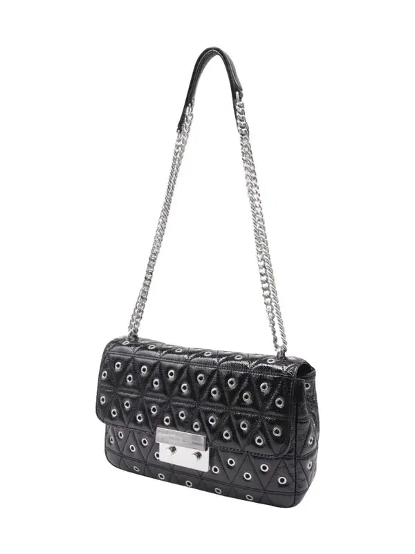 Michael Kors Sloan Eyelet-embellished Shoulder Bag - Black