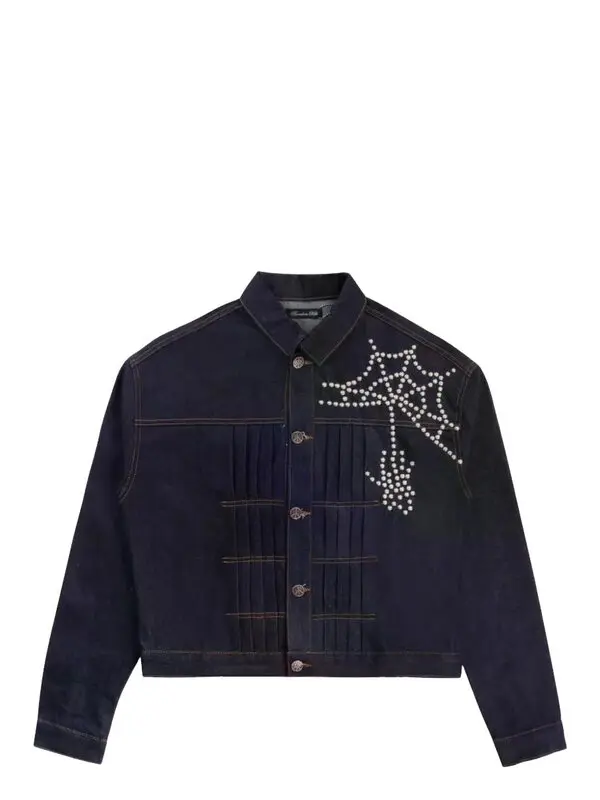 BOREDOM KILLS Spider Embellished Denim Jacket - Blue