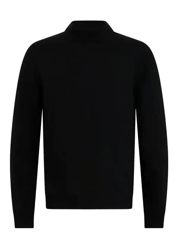 SLOWEAR High-neck Fine-knit Sweater - Black