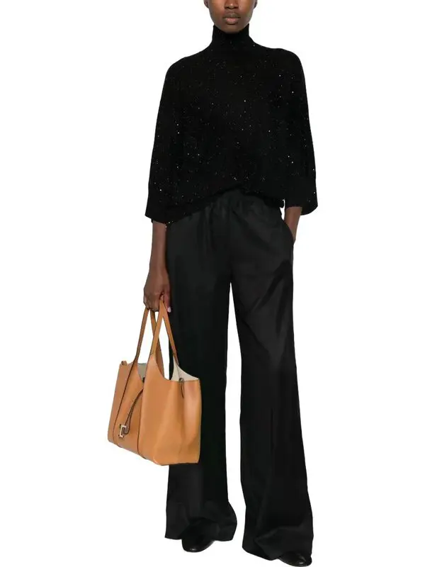 Fabiana Filippi High-waisted Wide-leg Trousers - Black