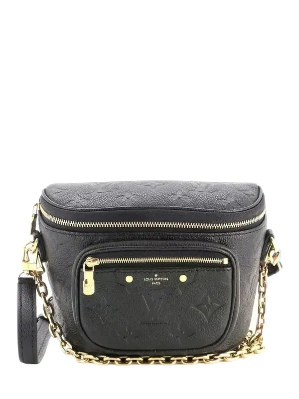 LOUIS VUITTON Monogram Empreinte Leather Mini Belt Bag - Black