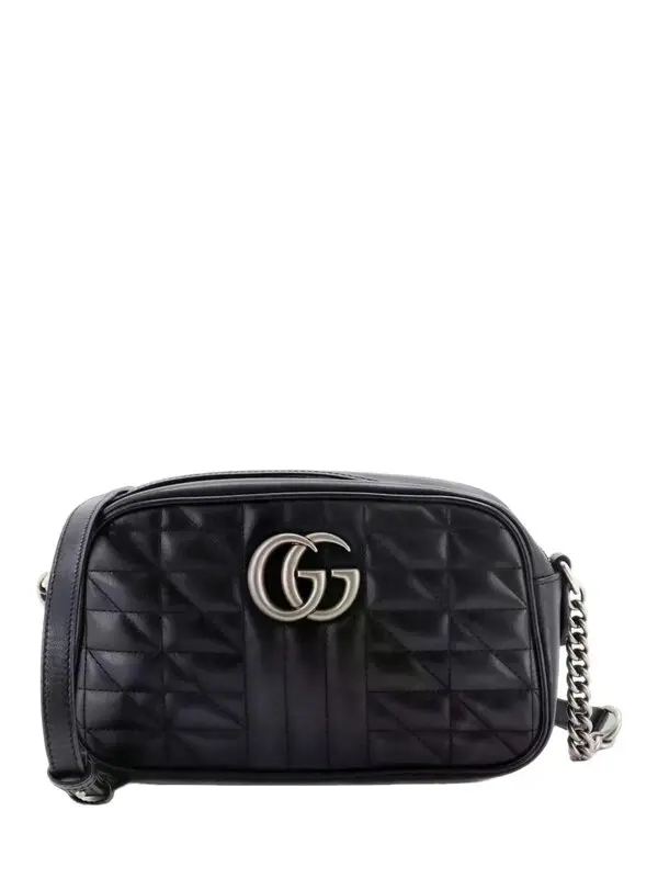 Gucci Gg Marmont Mixed Matelassé Leather Shoulder Bag - Black