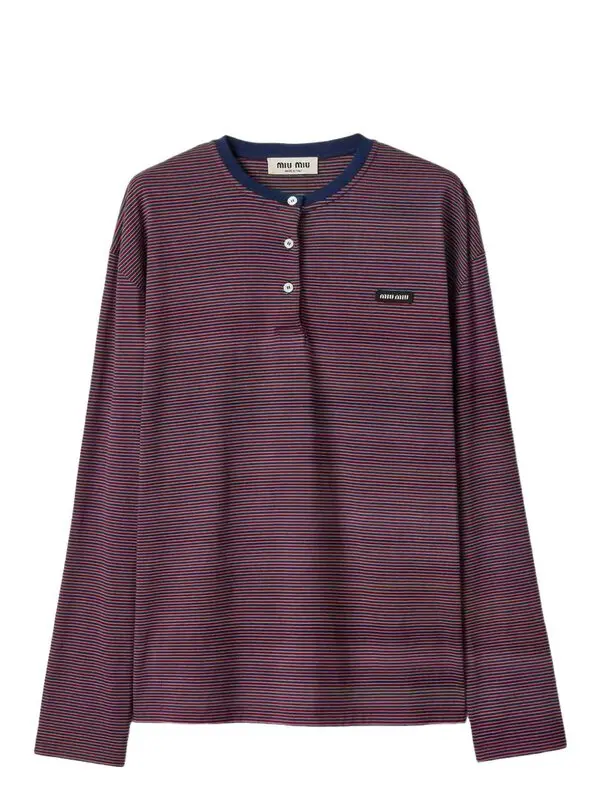 Miu Miu Striped Jersey T-shirt - Red