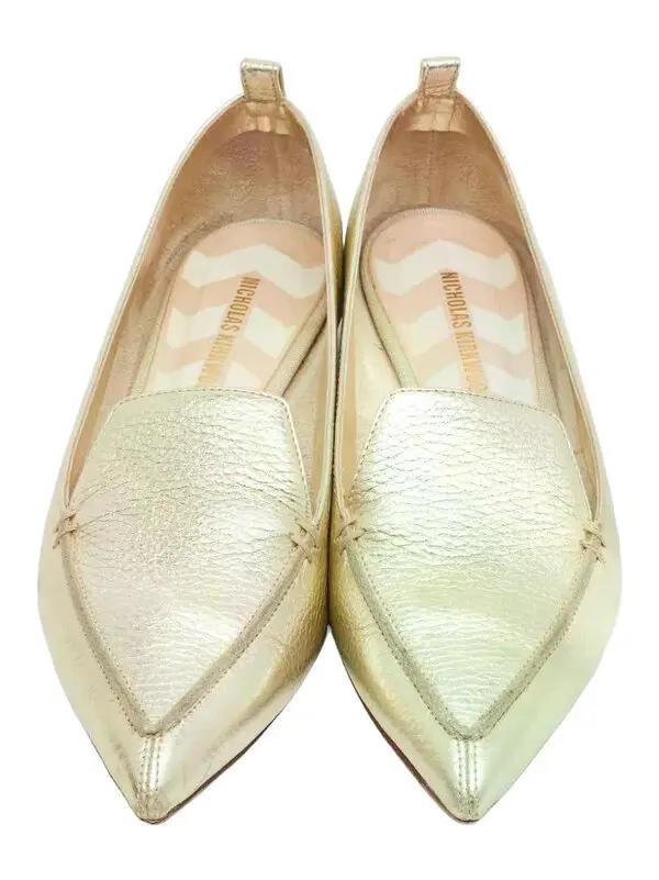 NICHOLAS KIRKWOOD Beya Pointed-toe Loafers - Gold