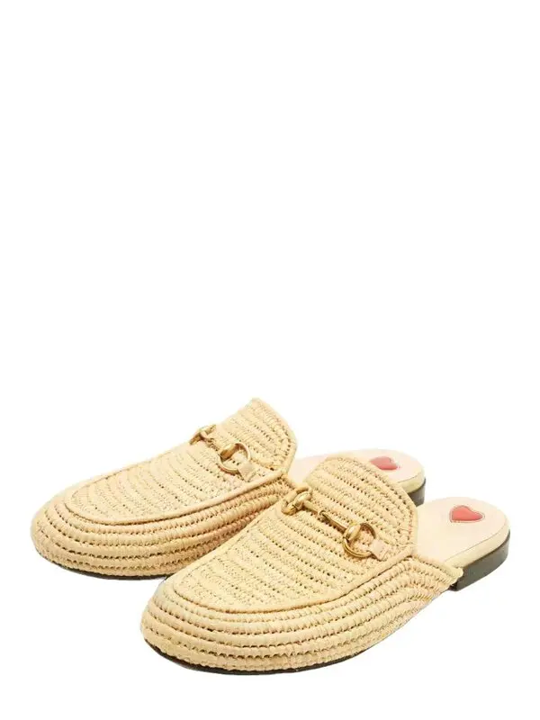 Gucci Princetown Horsebit Woven Mules - Neutrals