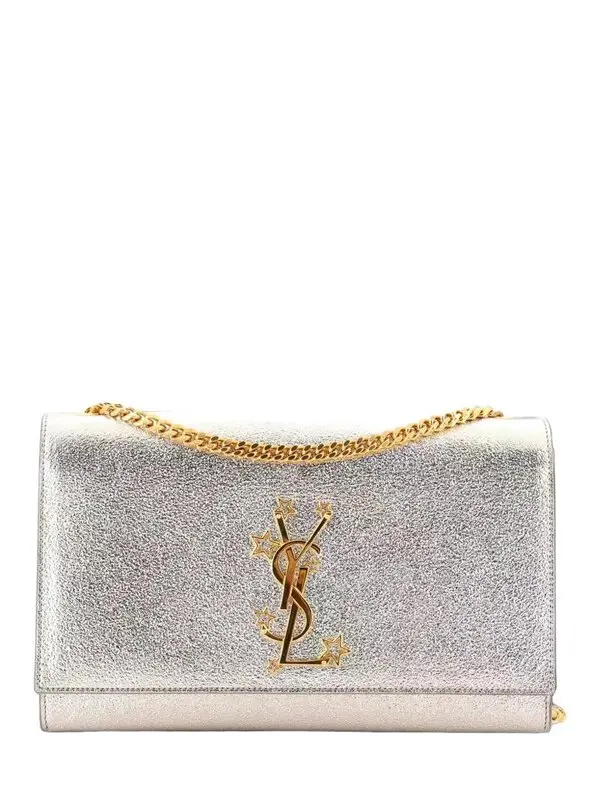 Saint Laurent Classic Monogram Stars Leather Medium Crossbody Bag - Metallic