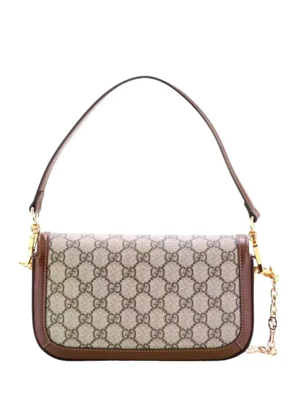 Gucci Horsebit 1955 Shoulder Bag In Gg Coated Canvas - Brown