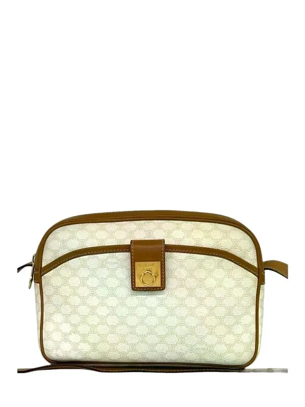 Celine Triomphe Coated Canvas Crossbody Bag - White