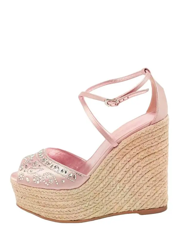 LE SILLA Embellished Espadrille Wedge Sandals - Pink