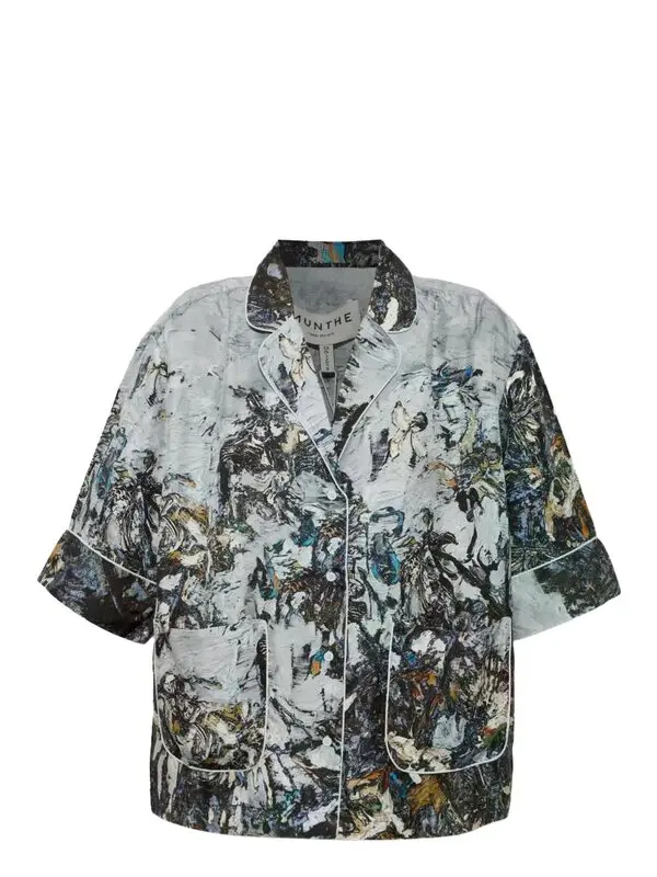 Munthe Printed Silk Shirt - Grey