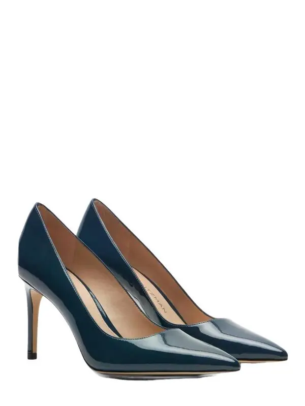 STUART WEITZMAN Patent Leather Pointed-toe Pumps - Blue
