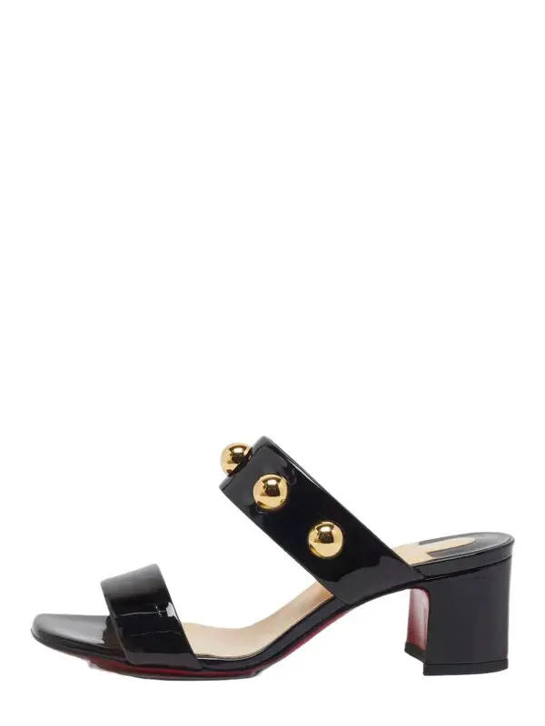 CHRISTIAN LOUBOUTIN Simple Billi Studded Block-heeel Sandals - Black