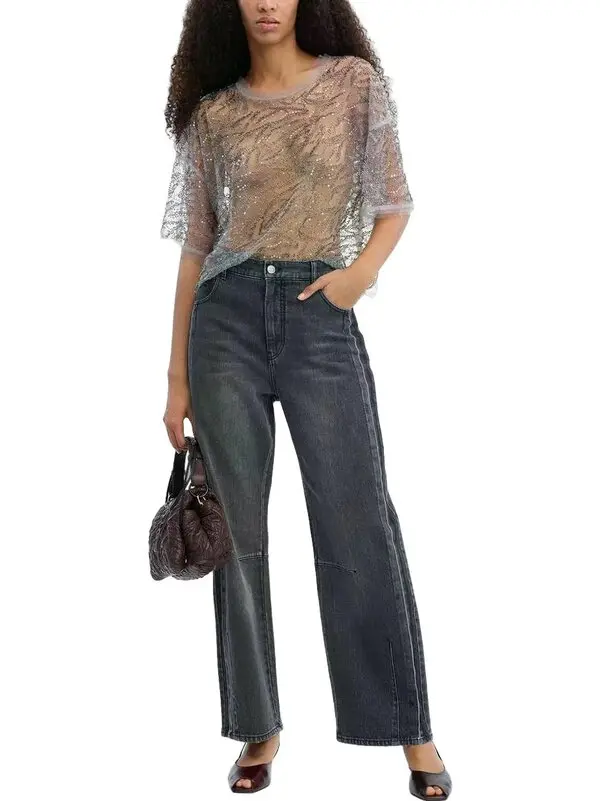 Munthe Faded Panelled Jeans - Grey