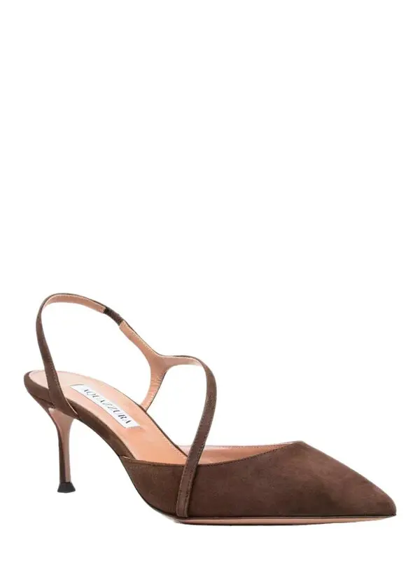 AQUAZZURA Pointed-toe Slingback Pumps - Brown