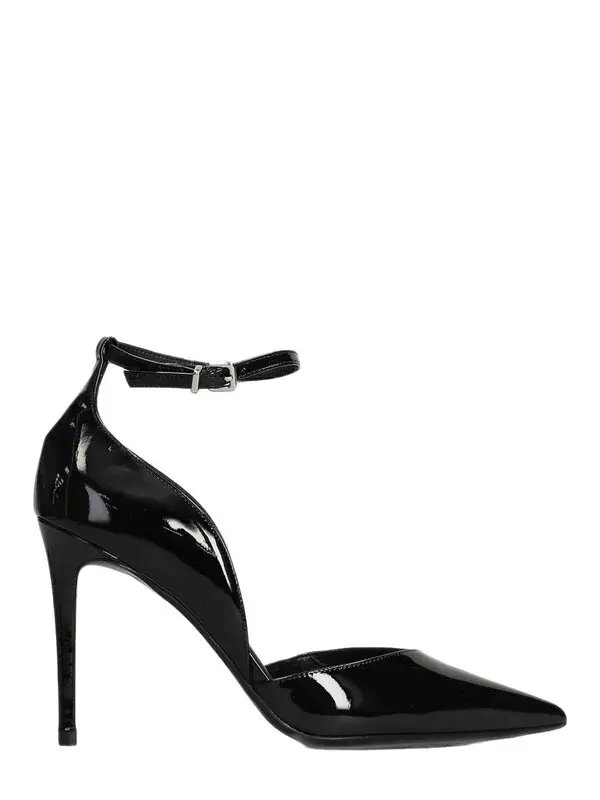 CHANTAL Pointed Toe Ankle Strap Pumps - Black