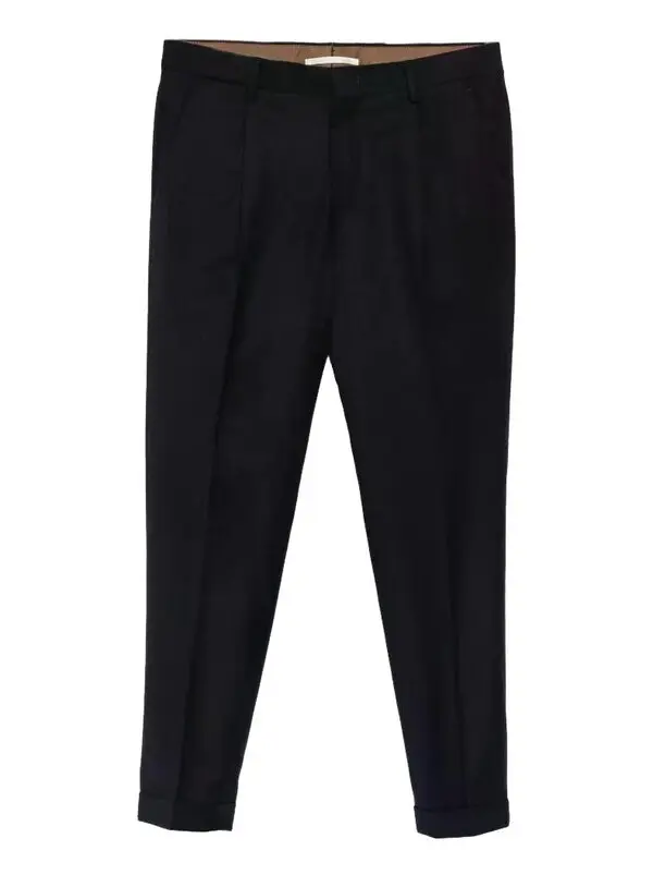 BRIGLIA 1949 Pressed Crease Turn-up Trousers - Blue