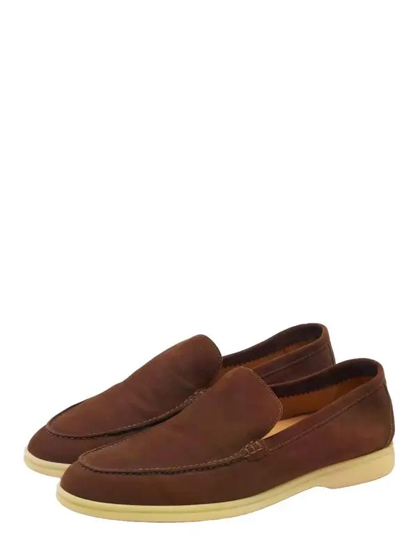 Loro Piana Summer Walk Leather Loafers - Brown