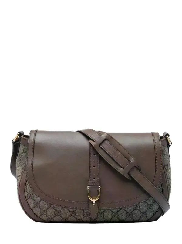 Gucci Gg Supreme Stirrup Crossbody Bag - Neutrals
