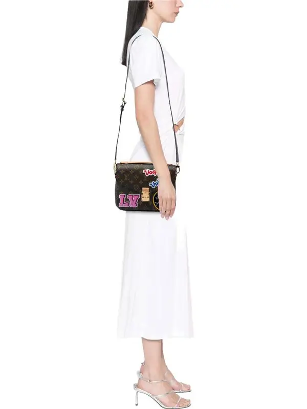 LOUIS VUITTON Monogram Patches Pochette Metis Satchel - Brown