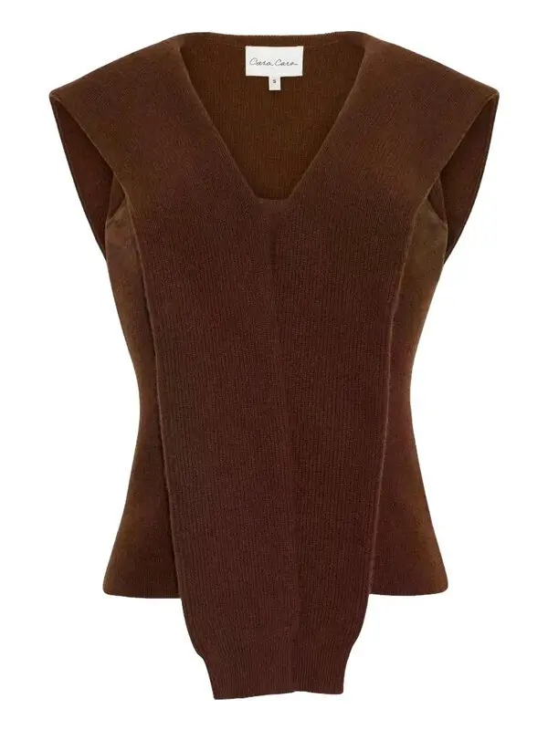 Cara Cara Ember V-neck Vest - Brown