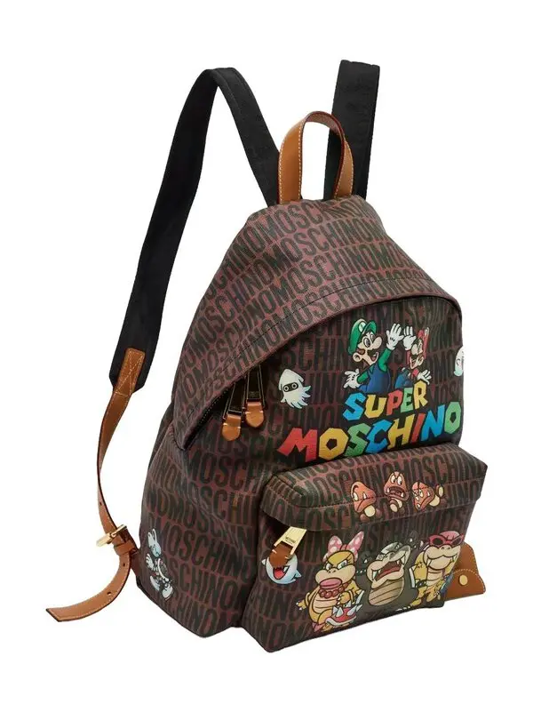 Moschino Super Logo-print Backpack - Brown