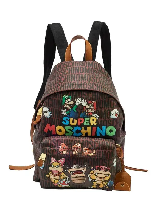 Moschino Super Logo-print Backpack - Brown