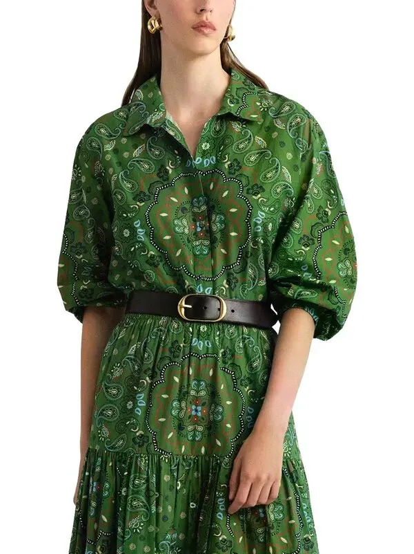 Cara Cara Rumson Bandana-print Shirt - Green