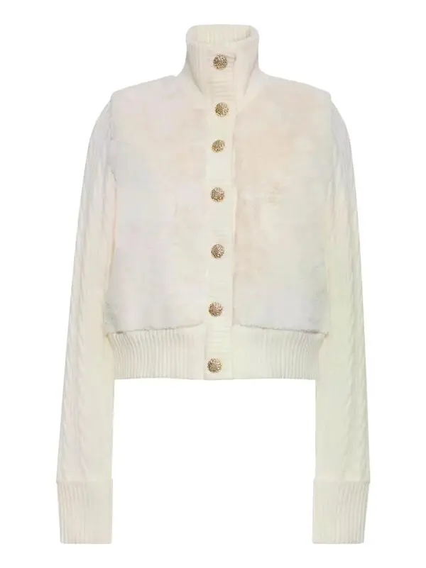 Cara Cara Logan Faux-fur Cardigan - Neutrals