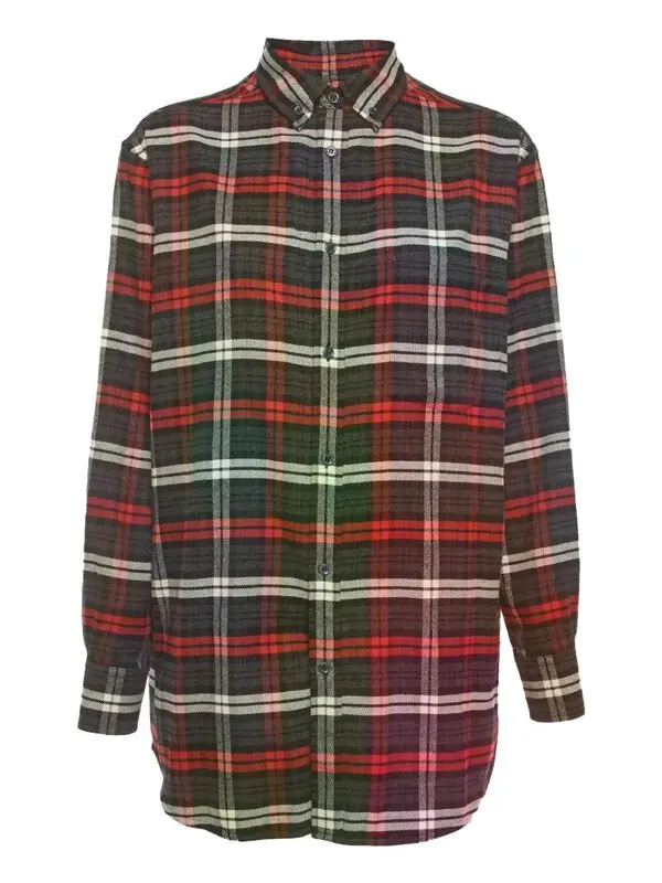 Balenciaga 2017 Plaid Oversized Shirt - Grey