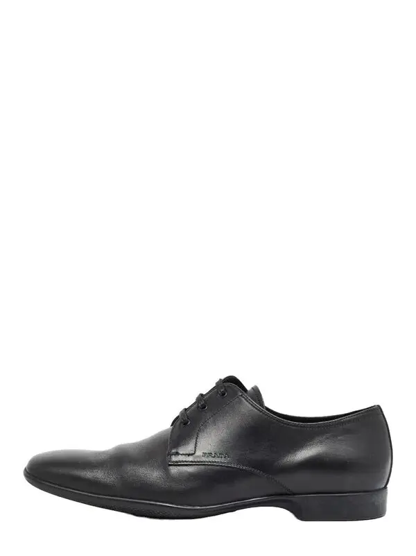 Prada Leather Lace-up Derby Shoes - Black