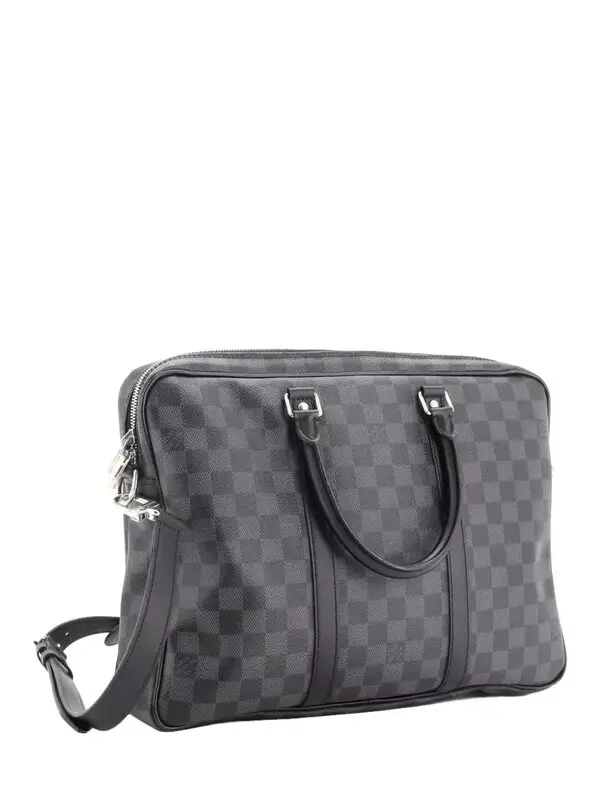 LOUIS VUITTON Porte-documents Voyage Briefcase Damier Graphite Pm Business Bag - Black