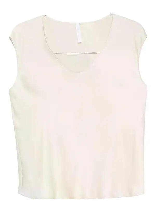 Imperial Sleeveless V-neck Blouse - Neutrals