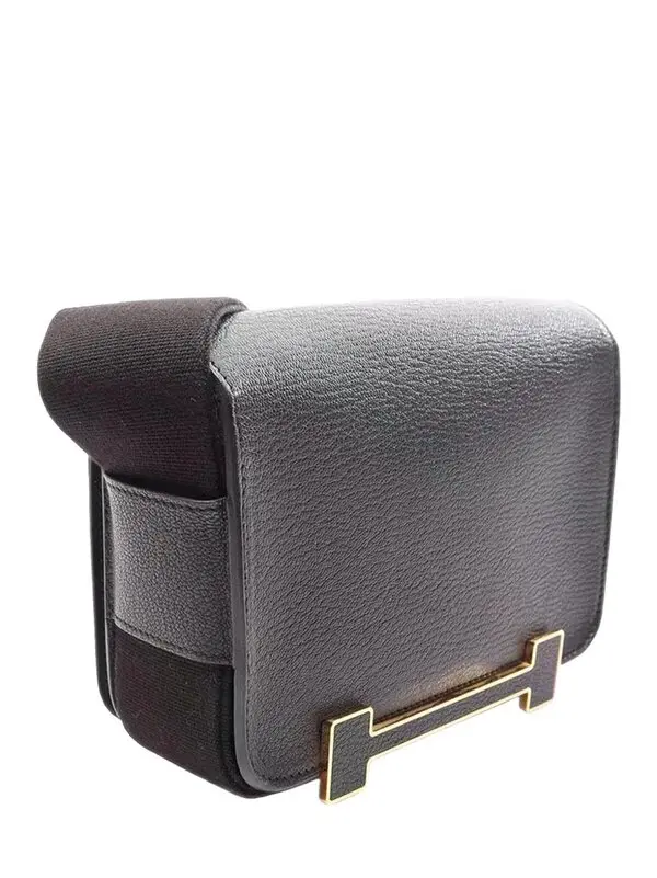 Hermès 2023 Chevre Mysore Geta Crossbody Bag - Black