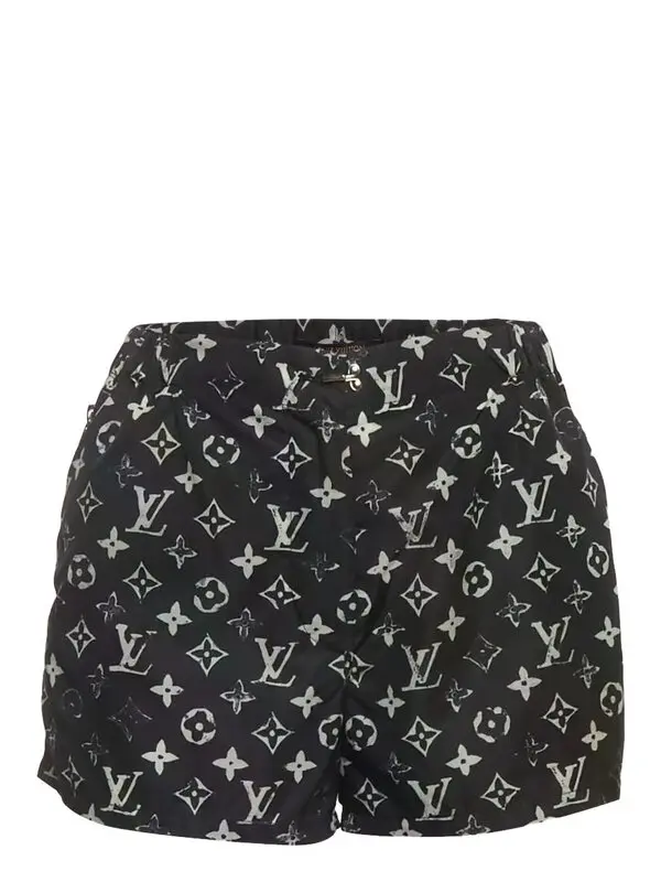 LOUIS VUITTON Monogram Print Shorts - Black