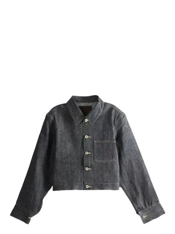 TAIGA TAKAHASHI Cropped Denim Jacket Indigo - Blue