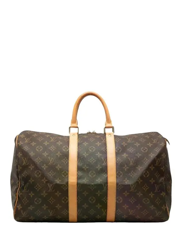 LOUIS VUITTON 2002 Monogram Keepall 45 Travel Bag - Brown