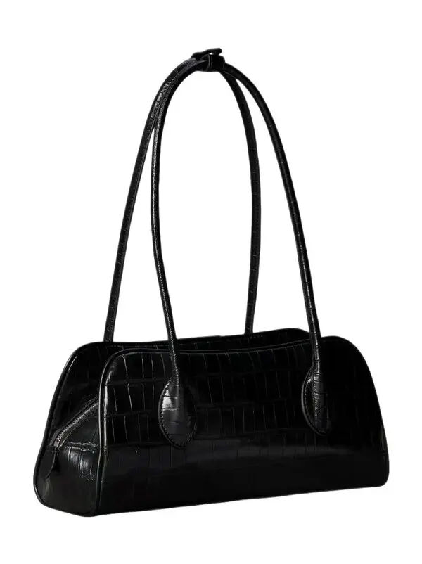 Calvin Klein Croc-effect Shoulder Bag - Black