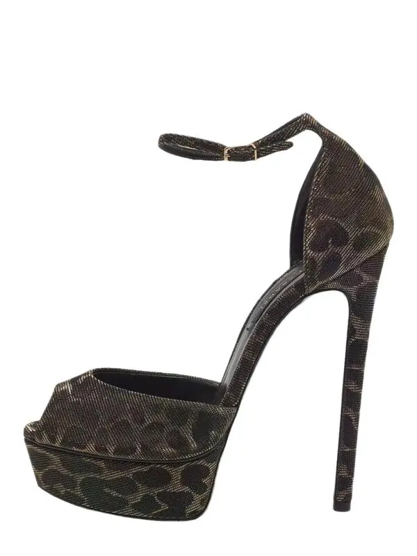 Casadei Leopard Print Heeled Sandals - Brown