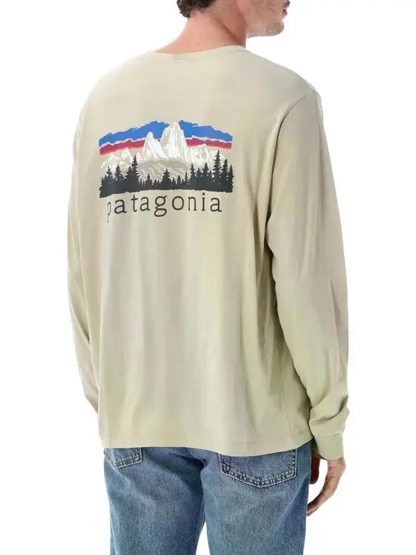 Patagonia Fitz Roy Foothills Logo-print Long-sleeve T-shirt - Neutrals