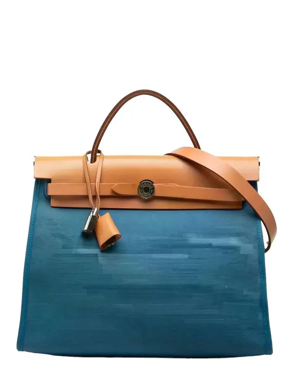 Hermès 2016 Toile Herbag Zip 31 Satchel - Blue