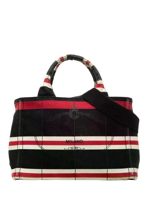 Prada Canvas Tote Satchel - Black