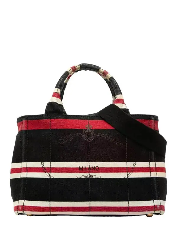 Prada Canvas Tote Satchel - Black