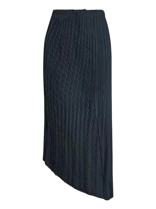 Issey Miyake Asymmetric Pleated Skirt - Blue