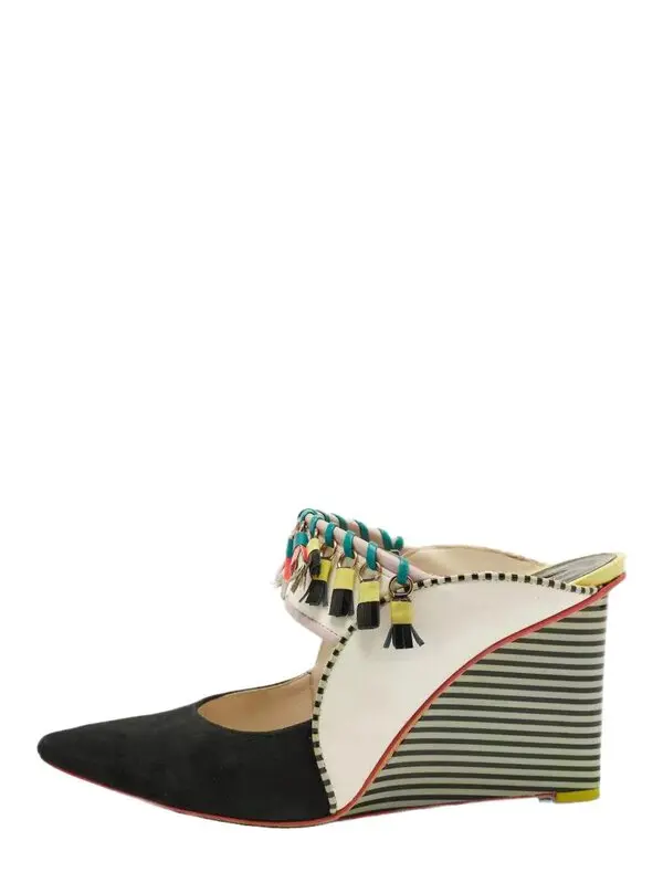 SOPHIA WEBSTER Tassel Wedge Sandals - Black