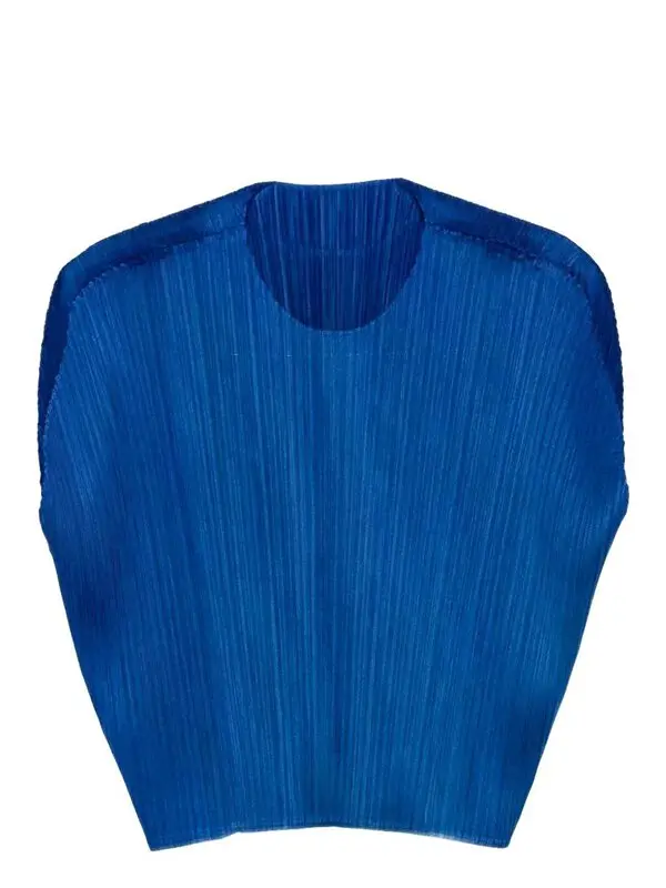 Issey Miyake Textured Pleated Blouse - Blue