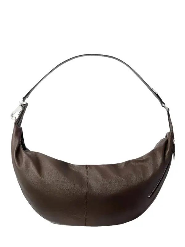 LEMAIRE Large Quiver Clip Bag In Grained Buffalo Leather - Brown