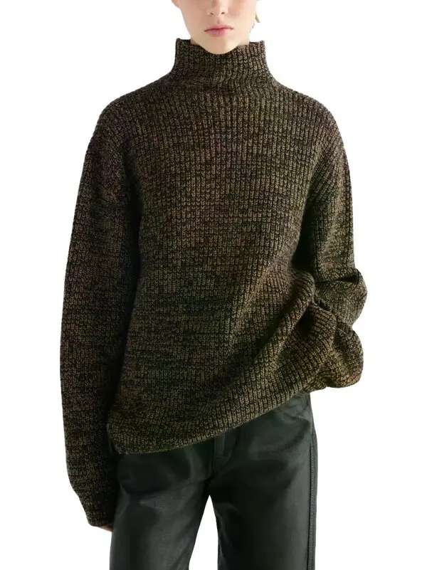 LEMAIRE High-neck Yak Alpaca Sweater - Brown